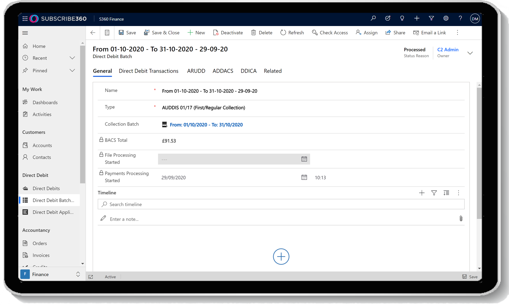 Finance & Direct Debit